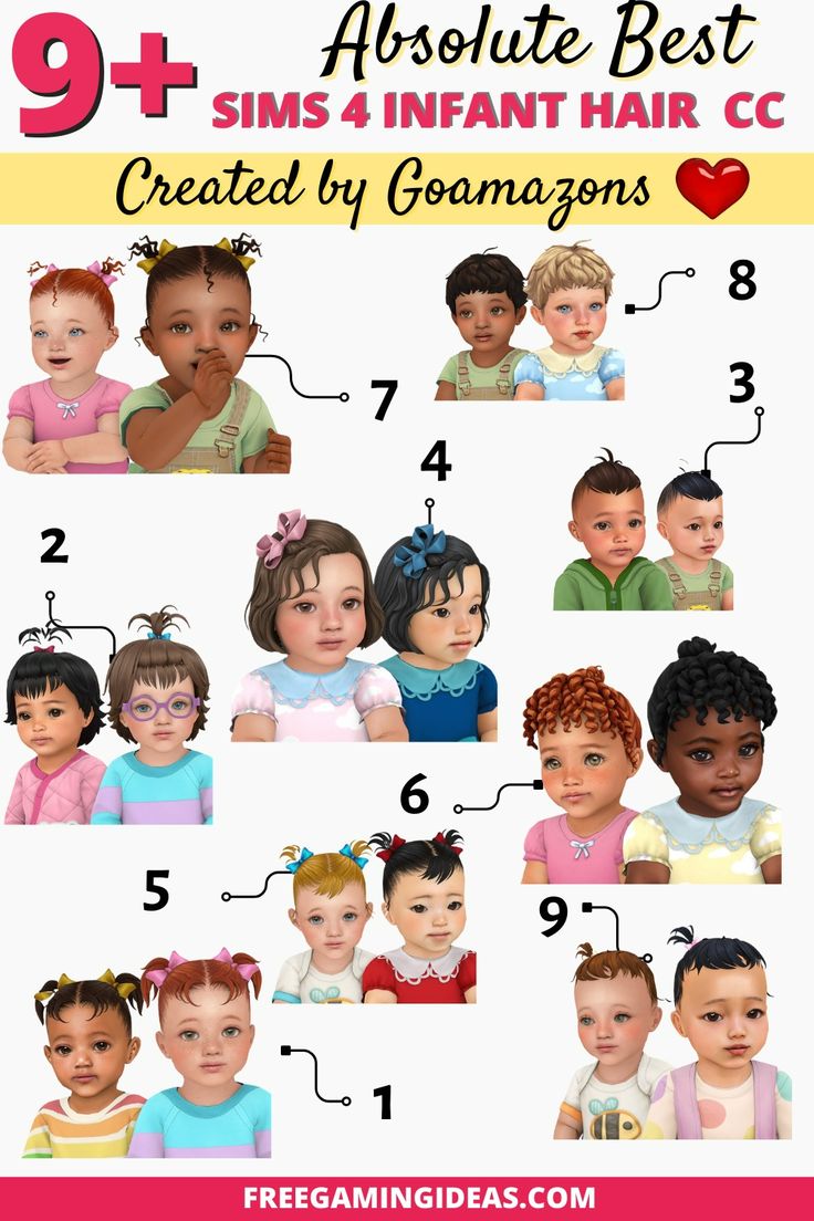 43+ Adorable Sims 4 Infant Hair CC for Your CC Folder (Maxis Match)