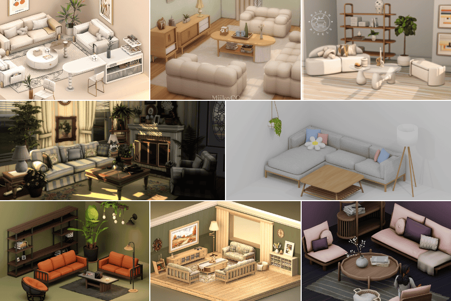 41+ Maxis Match Sims 4 Living Room CC (Furniture CC & Clutter CC)