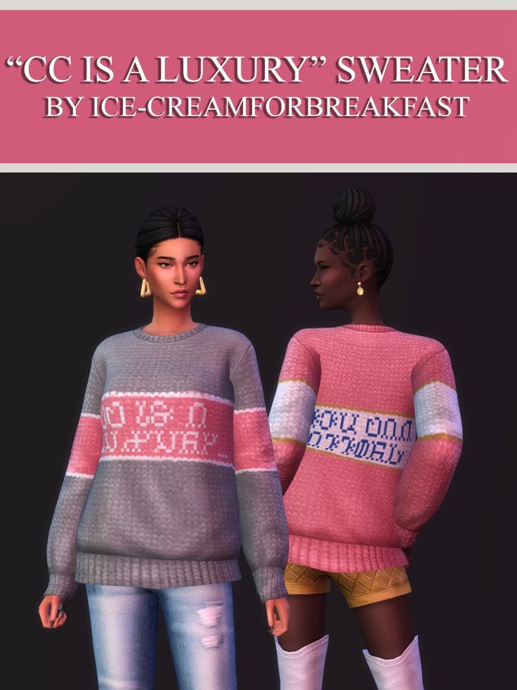 31+ Must-Have Sims 4 Sweater CC for Male and Female Sims (Maxis Match)