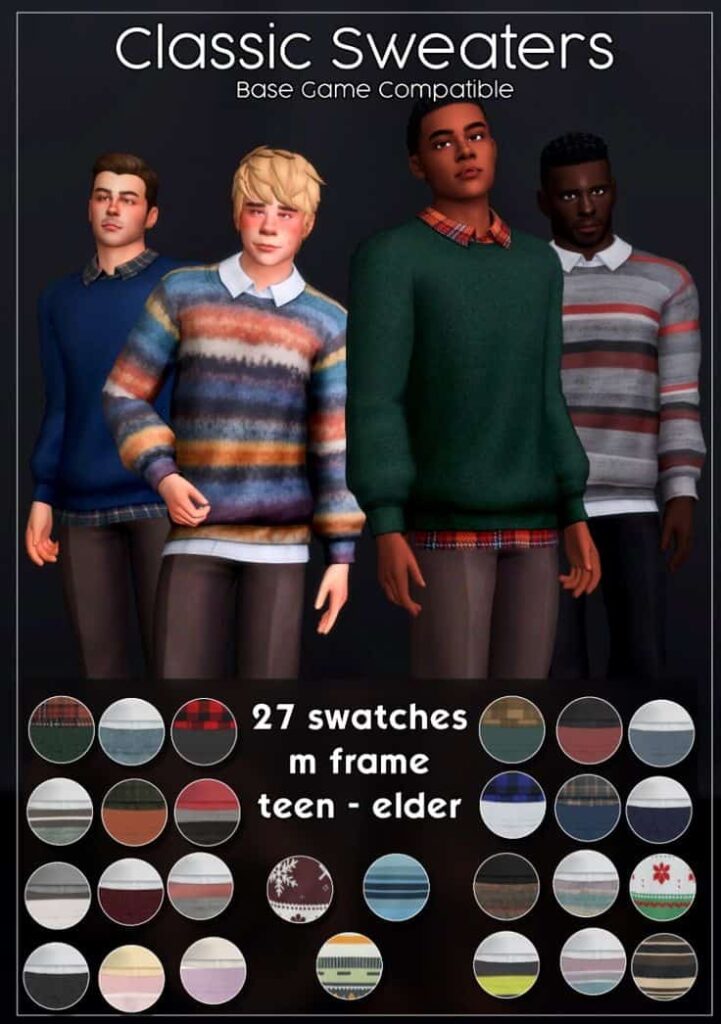 31+ Must-Have Sims 4 Sweater CC for Male and Female Sims (Maxis Match)
