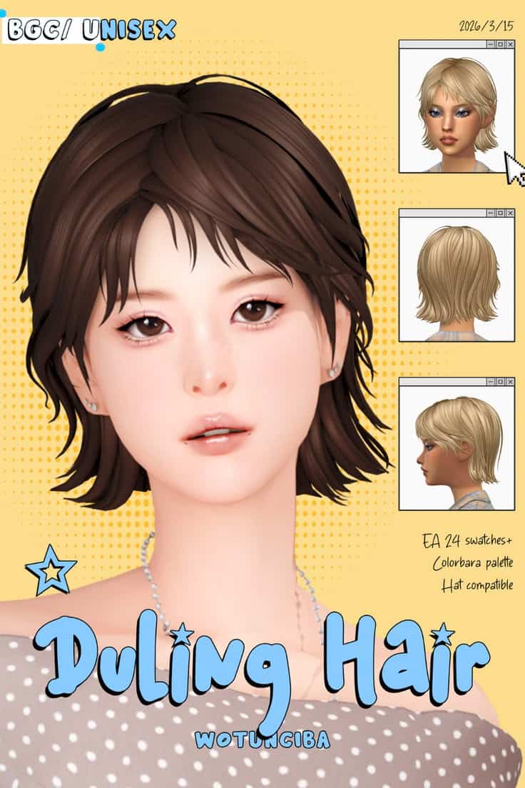 Stylish Sims 4 Short Hair CC: Curly, Wavy, Edgy, With Bangs, and More